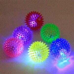 6 Pack Light Up Rubber Spike Ball Toy - DoggieToys.Deals